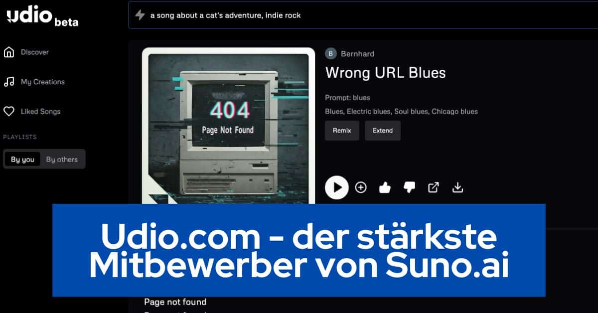 Udio: 1200 kostenlose KI-generierte Songs pro Monat - Konkurrenz für Suno.ai?